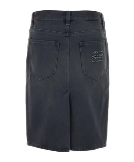 Miu Miu Denim Skirt With Back Slit Detail