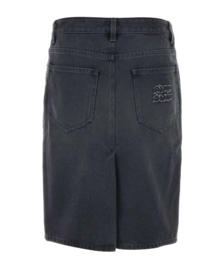Miu Miu Denim Skirt With Back Slit Detail