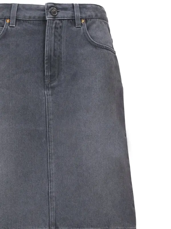 Miu Miu Denim Skirt With Back Slit Detail