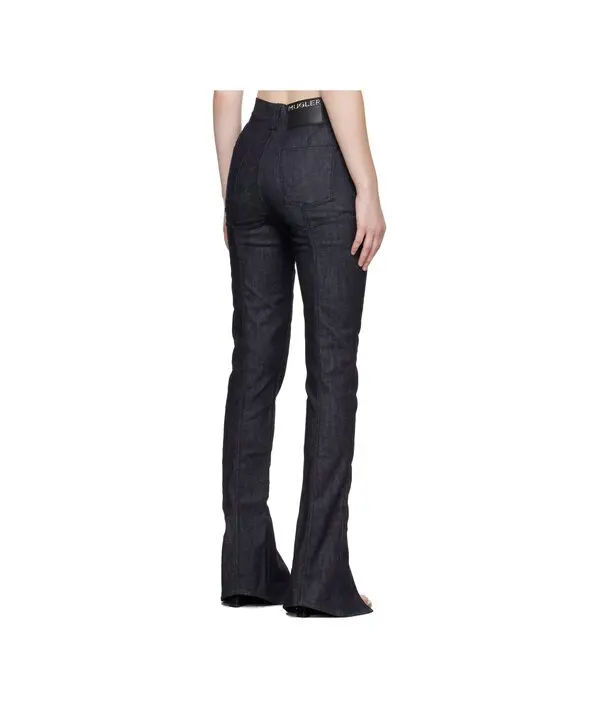 MUGLER Paneled Slit Denim Trousers