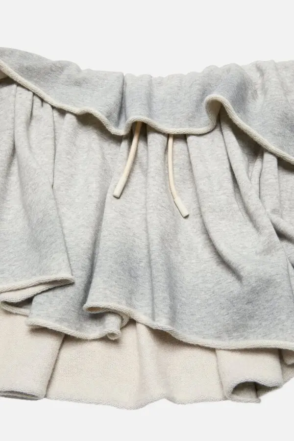 Acne Studios Drawstring Ruffle Mini Skirt - Off-white