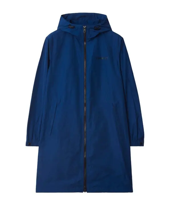 Burberry Cotton Hooded Zip-up Windbreaker - Blue