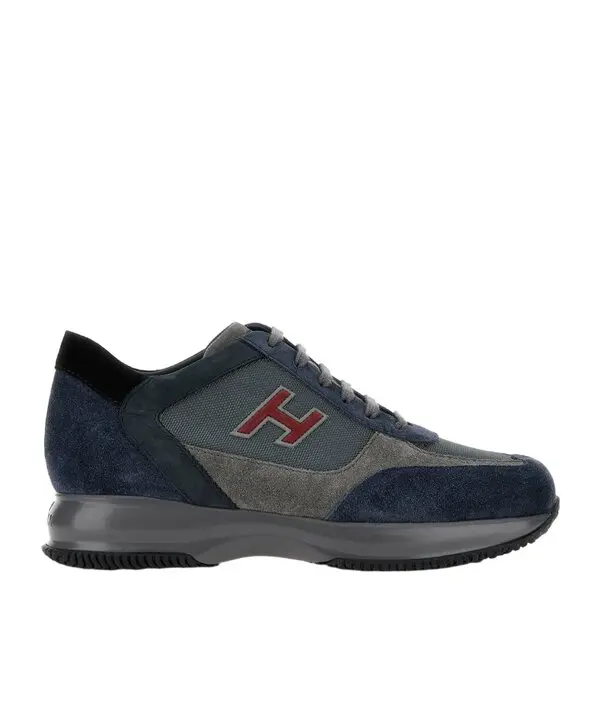 Hogan Interactive Lace-up Sneakers With H-shaped Detailing - Black