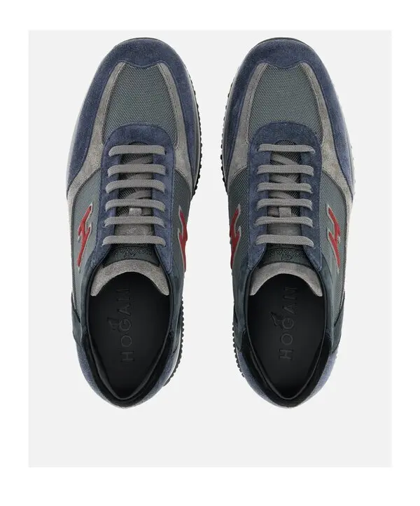 Hogan Interactive Lace-up Sneakers With H-shaped Detailing - Black
