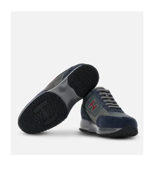 Hogan Interactive Lace-up Sneakers With H-shaped Detailing - Black