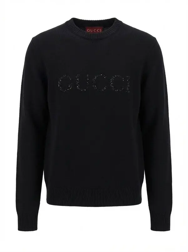 Gucci Gg Sequined Round Neck Jumper - Black