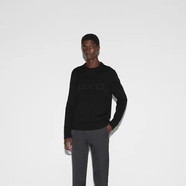 Gucci Gg Sequined Round Neck Jumper