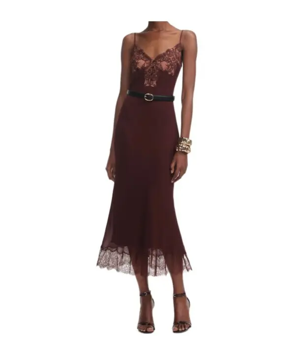 SELF-PORTRAIT Lace-embellished Slip Dress