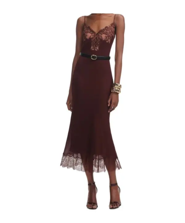 SELF-PORTRAIT Lace-embellished Slip Dress