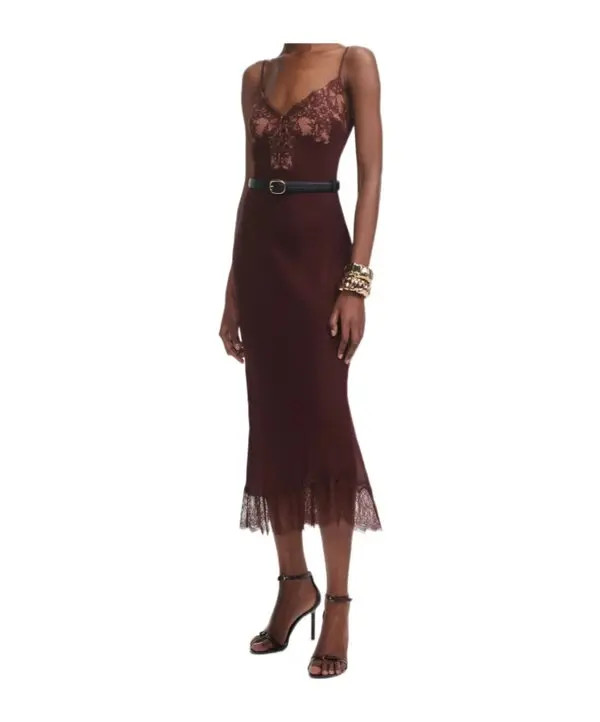 SELF-PORTRAIT Lace-embellished Slip Dress
