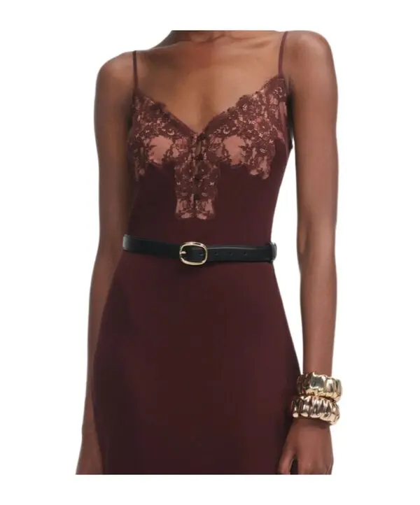 SELF-PORTRAIT Lace-embellished Slip Dress