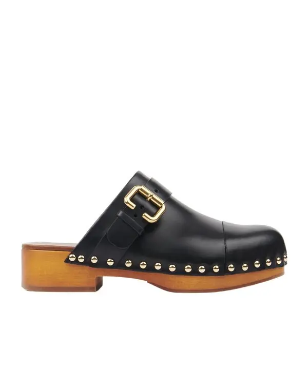 Chloé Studded Buckle Clogs - Black