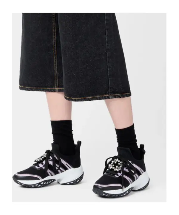ROGER VIVIER Embellished Paneled Sneakers
