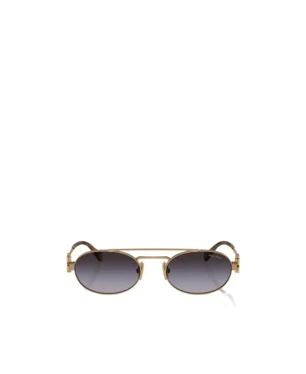 Miu Miu Oval Frame Sunglasses - Gray
