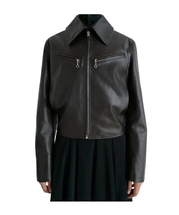 LEMAIRE Boxy Leather Blouson - Mocha