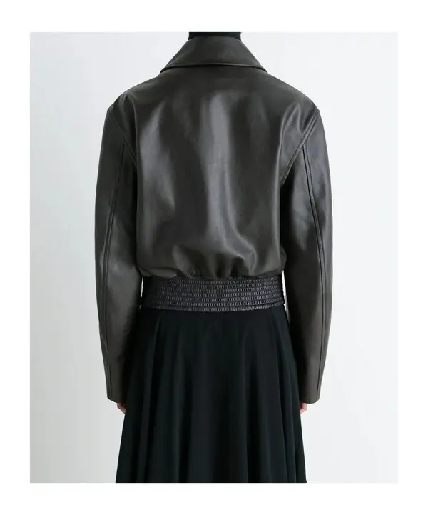 LEMAIRE Boxy Leather Blouson - Mocha