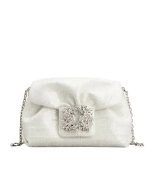 ROGER VIVIER Efflorescence Cross Body Bag With Crystal Buckle