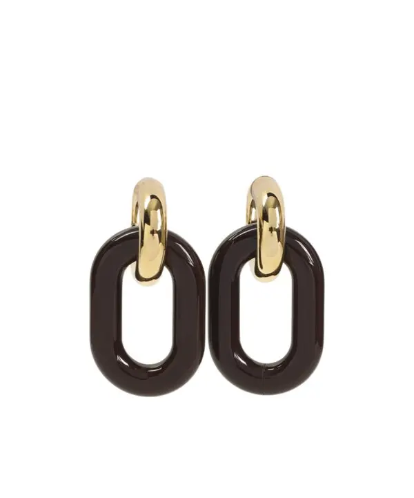 Marni Link Hoop Earrings - Black