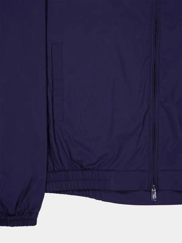 Fedeli Zip Up Hooded Jacket - Navy Blue