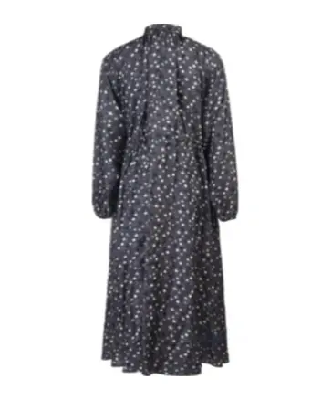 Max Mara Long Sleeve Dress With Graphic Pattern And Stand-up Collar