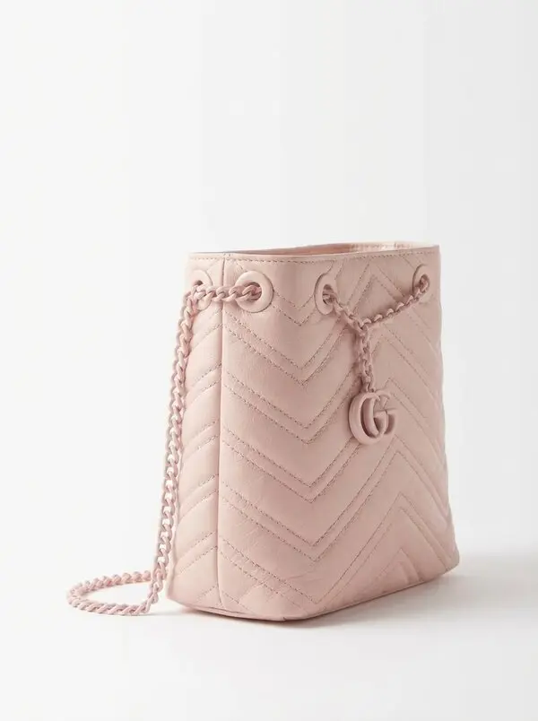 Gucci Gg Marmont Nano Bucket Bag - Pink