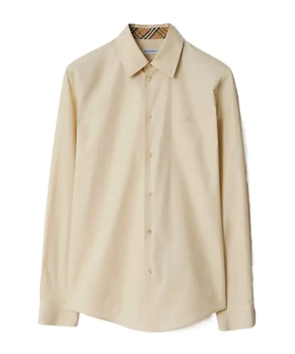 Burberry Ekd-embroidered Long Sleeved Shirt