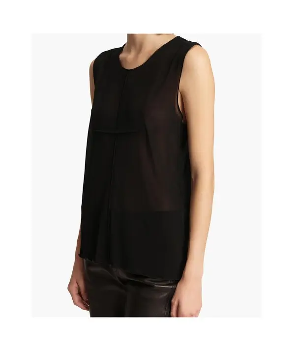 Khaite Sleeveless Top With Ruffled Hem - Black