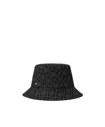 Tory Burch T Monogram Reversible Bucket Hat - Black