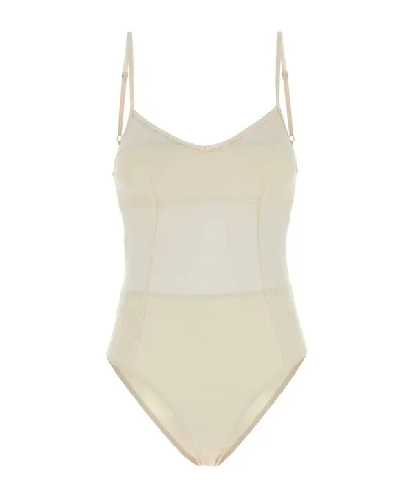 Prada Tulle V-neck Swimsuit - Peach Color