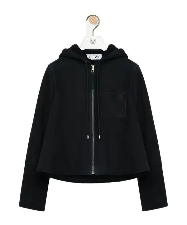 Loewe Shearling Zip-up Hooded Jacket