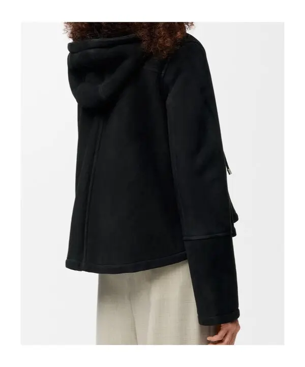 Loewe Shearling Zip-up Hooded Jacket
