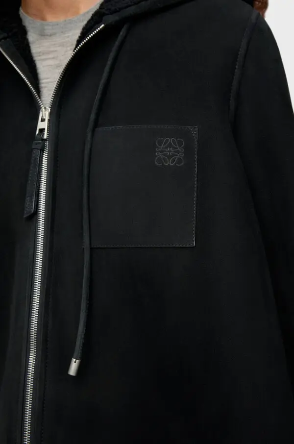 Loewe Shearling Zip-up Hooded Jacket