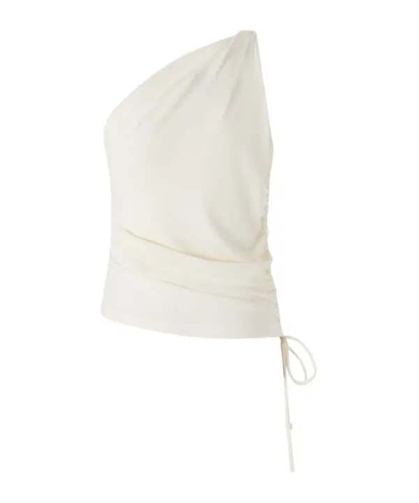 Pinko One-shoulder Knot Detail Top - White