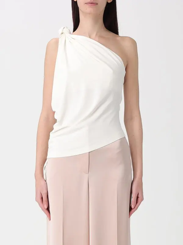 Pinko One-shoulder Knot Detail Top - White