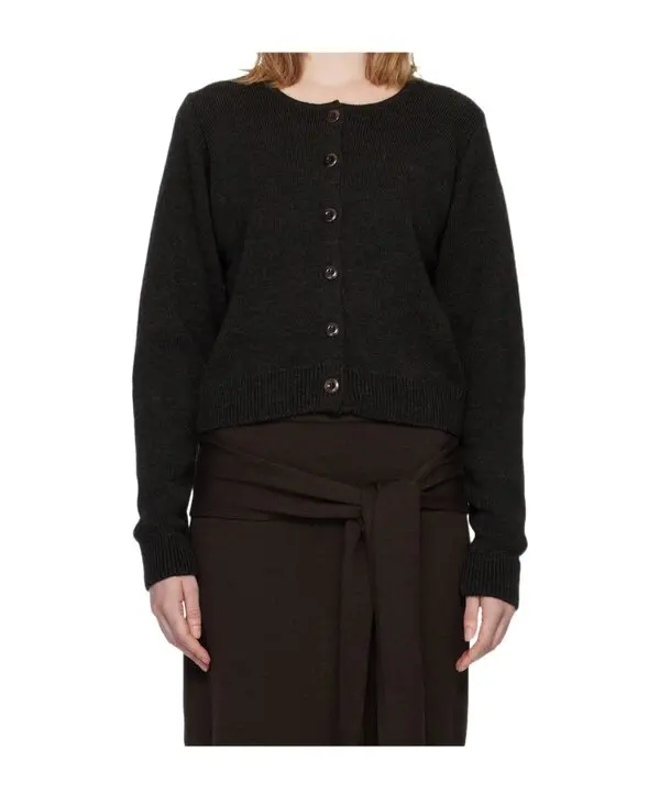 LEMAIRE Rib-knit Button-front Cardigan - Dark Espresso