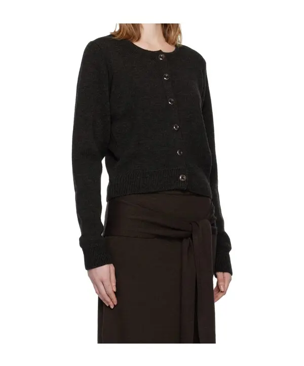 LEMAIRE Rib-knit Button-front Cardigan - Dark Espresso