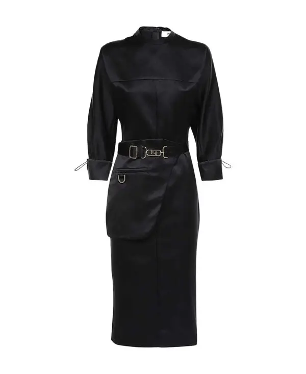 Fendi Belted Logo Dress - Black