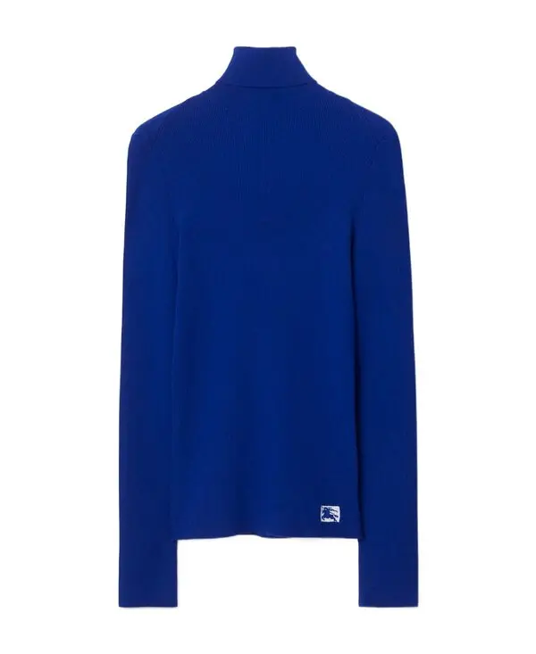 Burberry Equestrian Knight Roll-neck Knitted Jumper - Blue