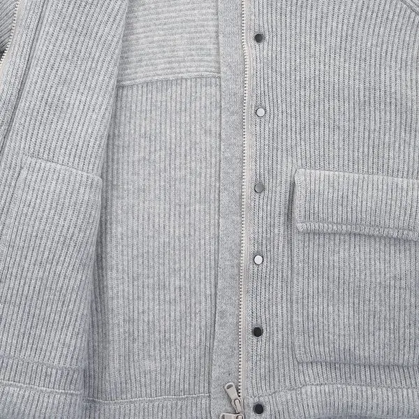 Brunello Cucinelli Ribbed Knit Lapel Cardigan With Pockets