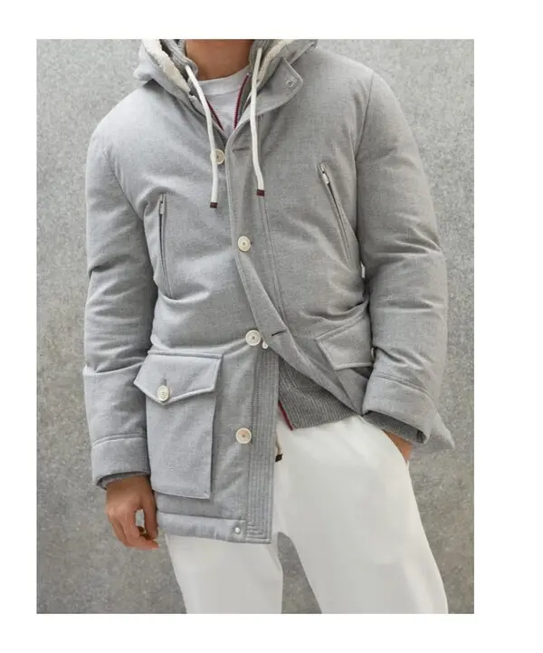 Brunello Cucinelli Padded Hooded Mid-length Jacket