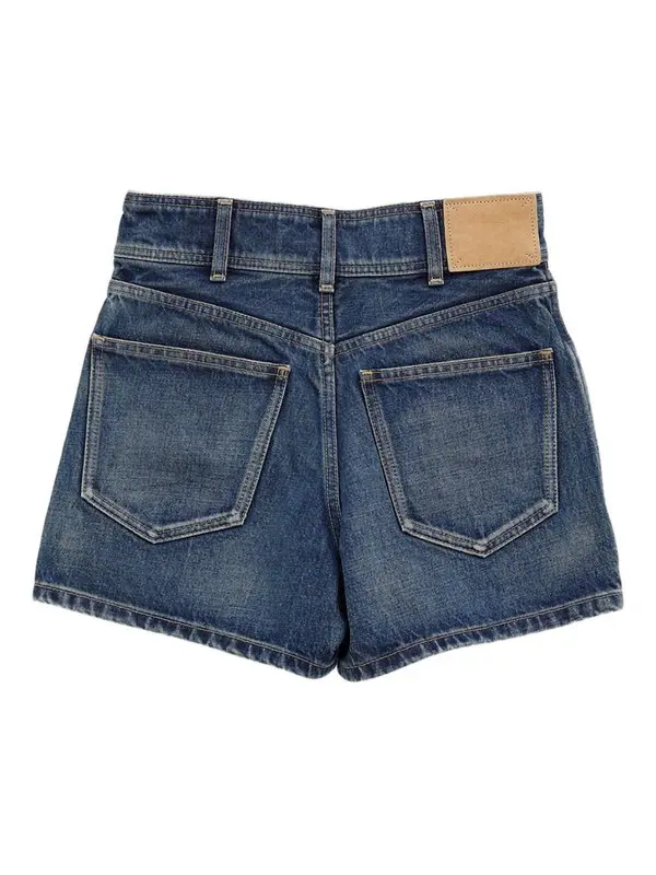 Celine Kitty Shorts In Dark Wash Denim