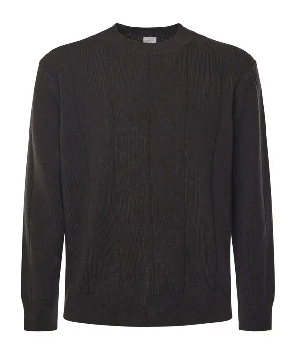 Eleventy Ribbed Crew Neck Knitwear - Black