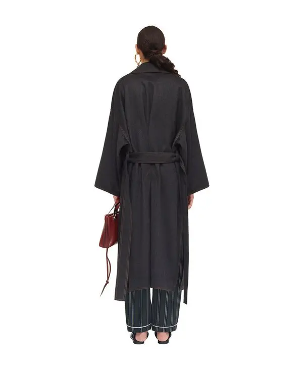 Loewe Oversize Belted Coat In Cashmere And Silk