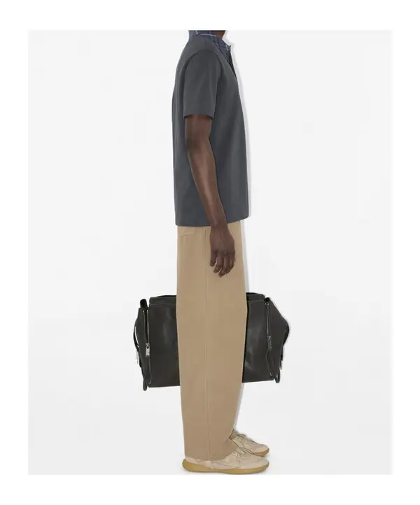 Burberry Check Printed Short Sleeved Polo Shirt - Black