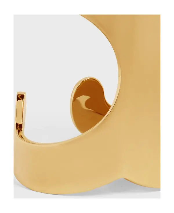 Celine Triomphe Shadow Cuff In Brass With Gold Finish