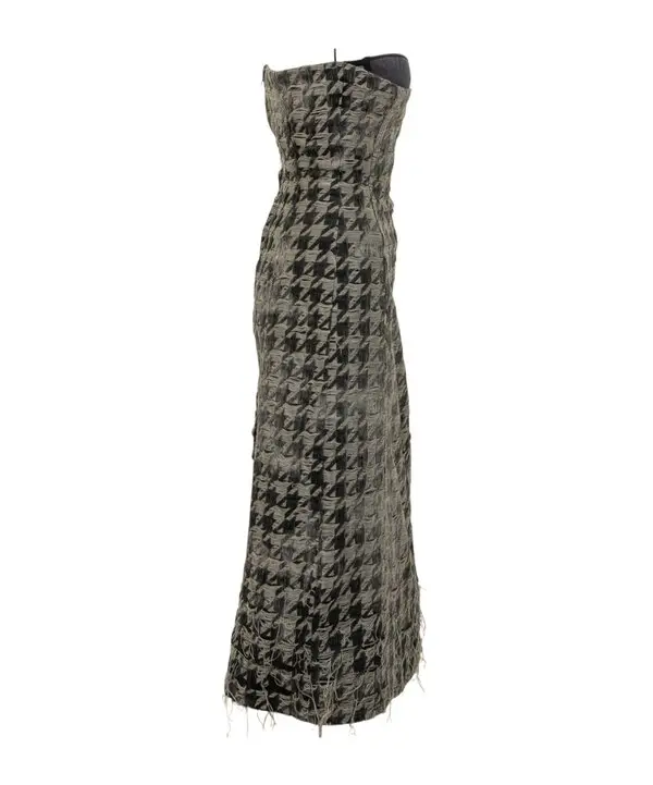 DIESEL® Houndstooth Sleeveless Maxi Dress - Black