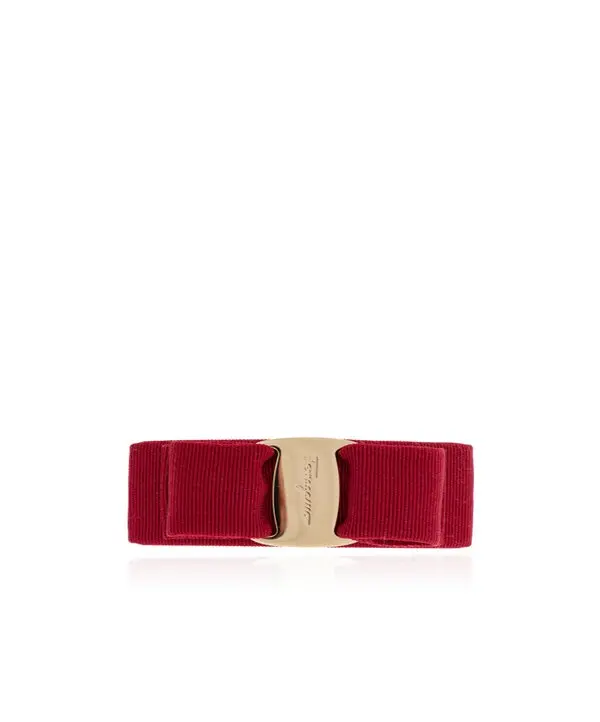 FERRAGAMO Gancini Bow Barrette - Red