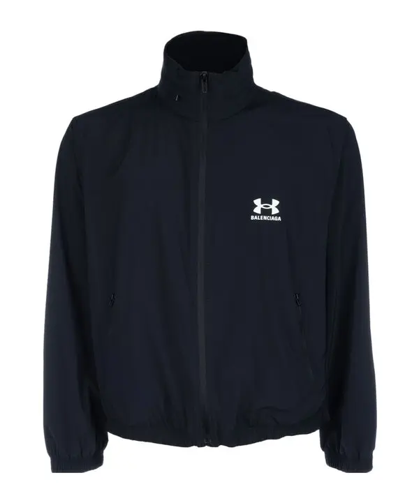 Balenciaga Under Armour Logo Printed Zip-up Windbreaker - Black