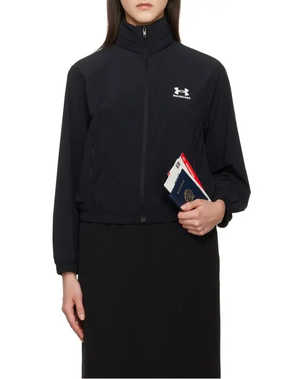 Balenciaga Logo Printed Zip-up Windbreaker