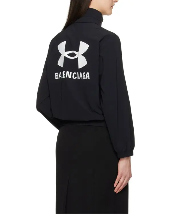 Balenciaga Logo Printed Zip-up Windbreaker